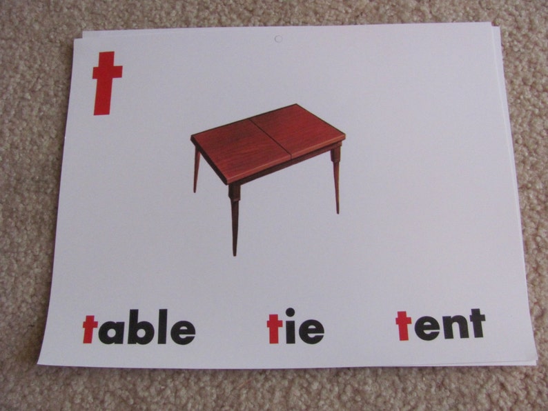 Print - Old School Flash Card Print - Vowels Consonants 8" X 11" - Your ...