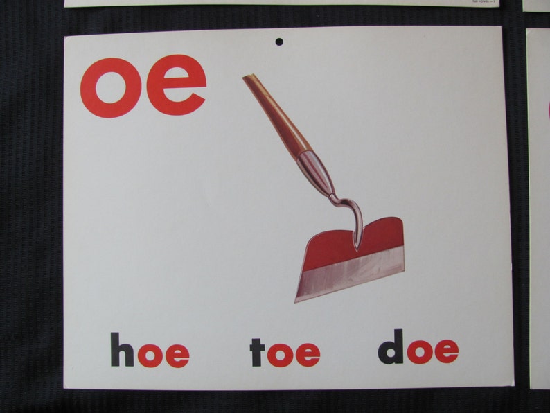 Old School Large Flash Card Poster - Vowels - Choice of Pail Hoe Belt ...