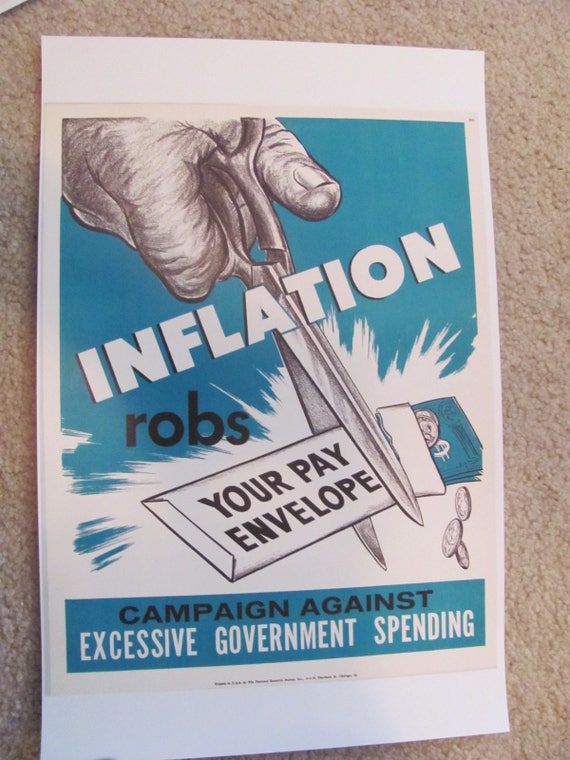 Cartel Campaña contra la inflación Retro Vintage Safety | Etsy