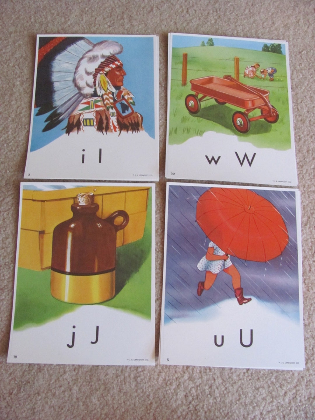 Large Phonics Alphabet School Flash Card Poster Reproduction Print ...