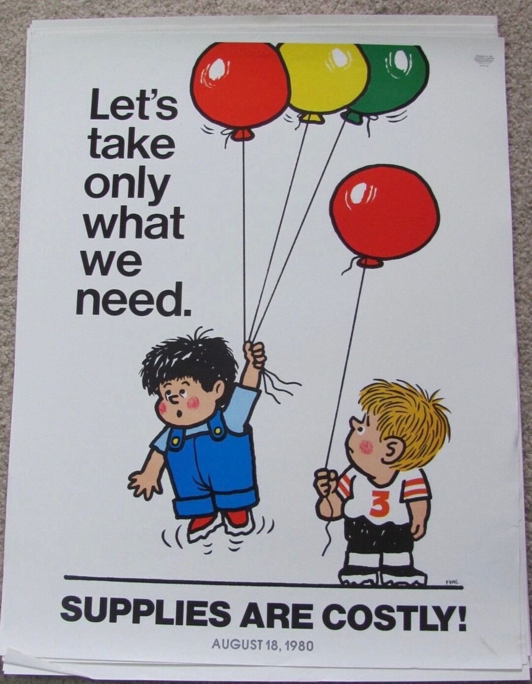 1980 Vintage Safety Workplace Inspirational Cartoon Poster 17" X 23 ...