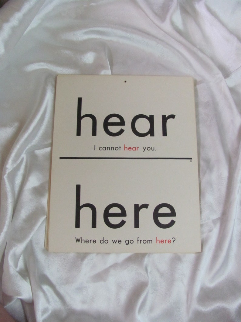 Vintage Homonym Words School Classroom Educational Flash Card 2 Sided ...