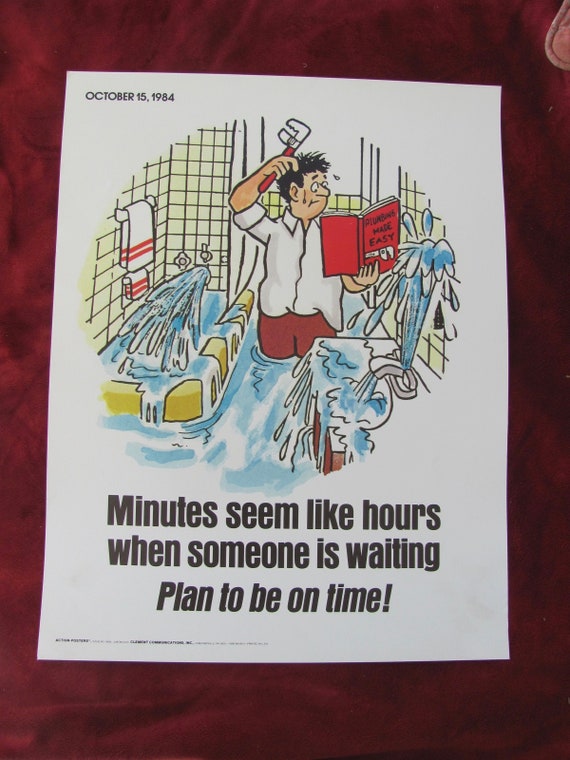 1980's Vintage Safety Workplace Inspirational Cartoon | Etsy