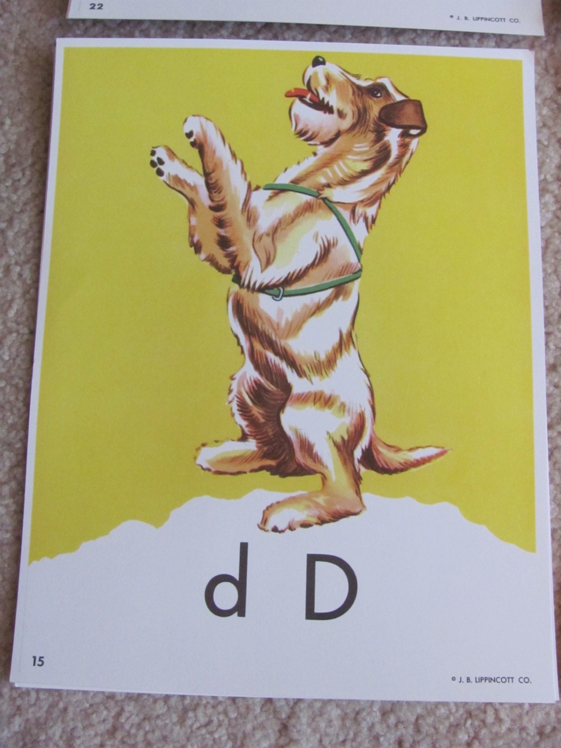 Large Colorful School Flash Card Poster Print Reproduction Circa 1950s ...