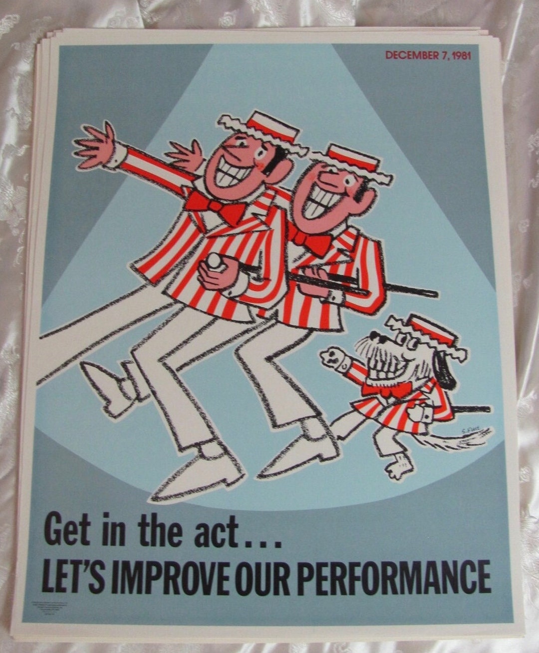 1980's Vintage Safety Workplace Inspirational Cartoon Poster 17" X 22 ...