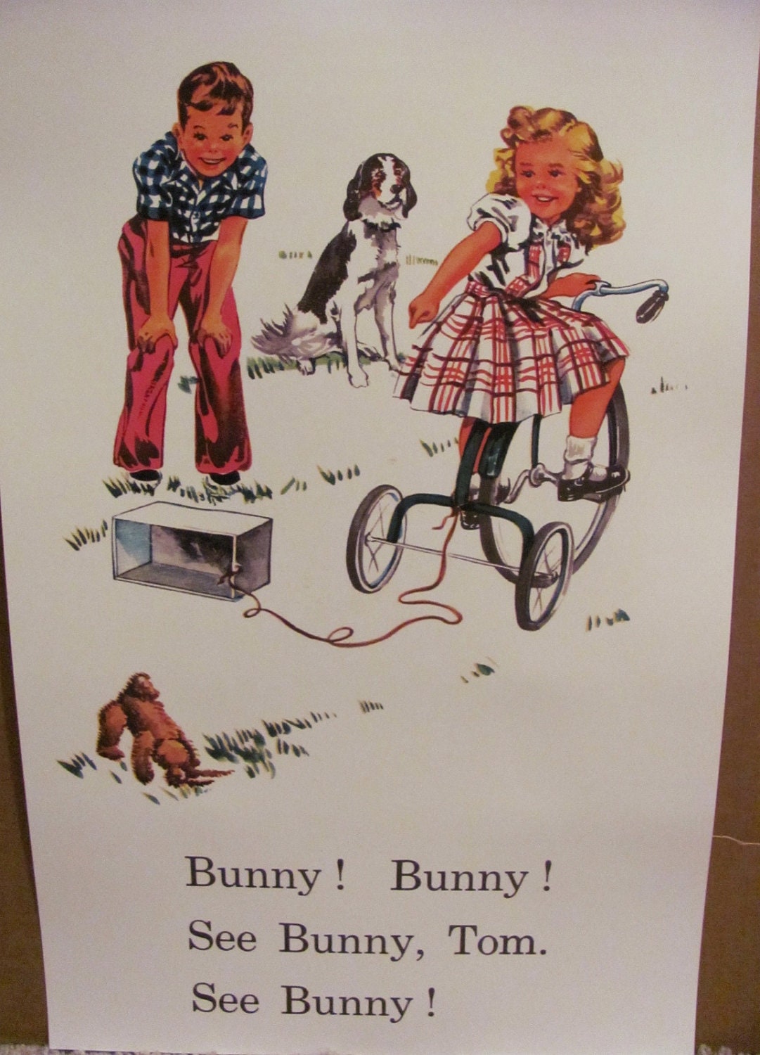 Poster Bunny Bunny - Retro Vintage Illustrated School Book Page Poster ...