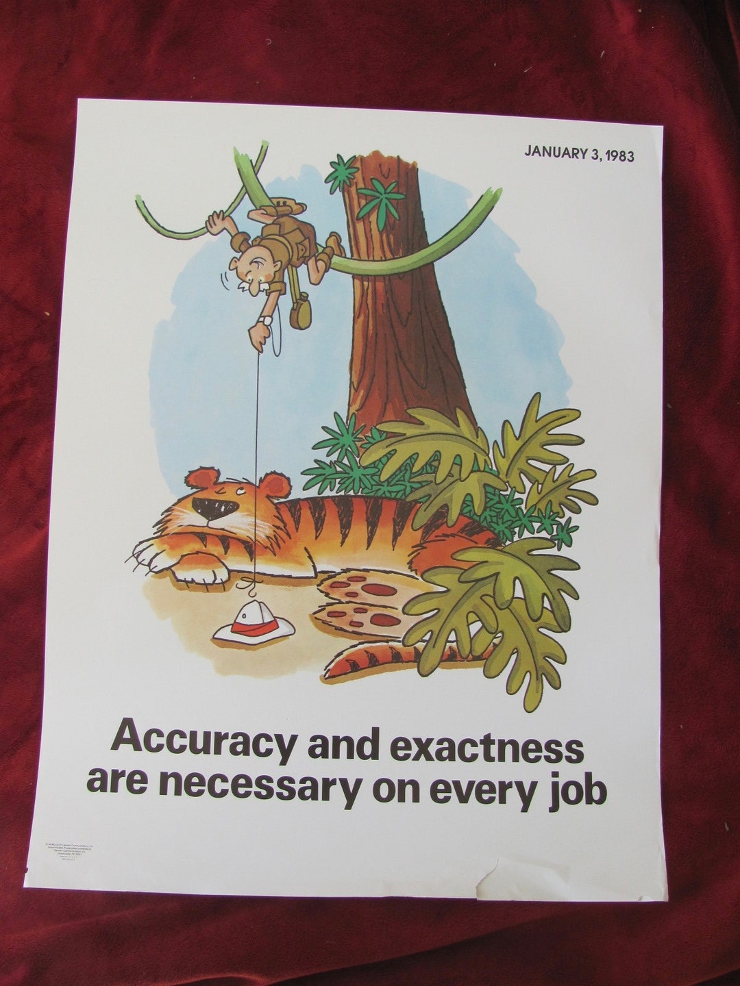 1980's Vintage Safety Workplace Inspirational Cartoon Poster 17 X 23 ...