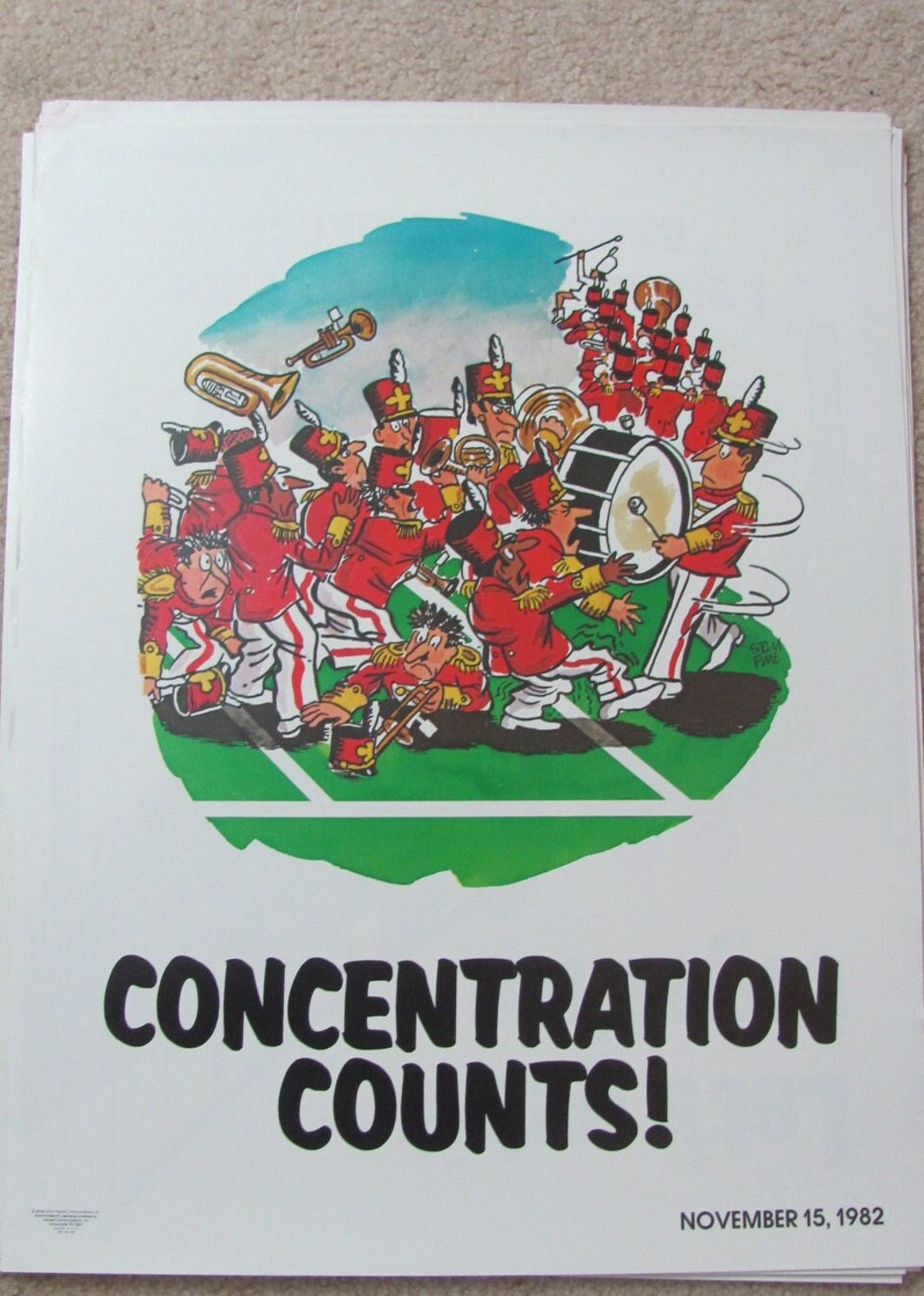1980's Vintage Safety Workplace Inspirational Cartoon Poster 17" X 22 ...
