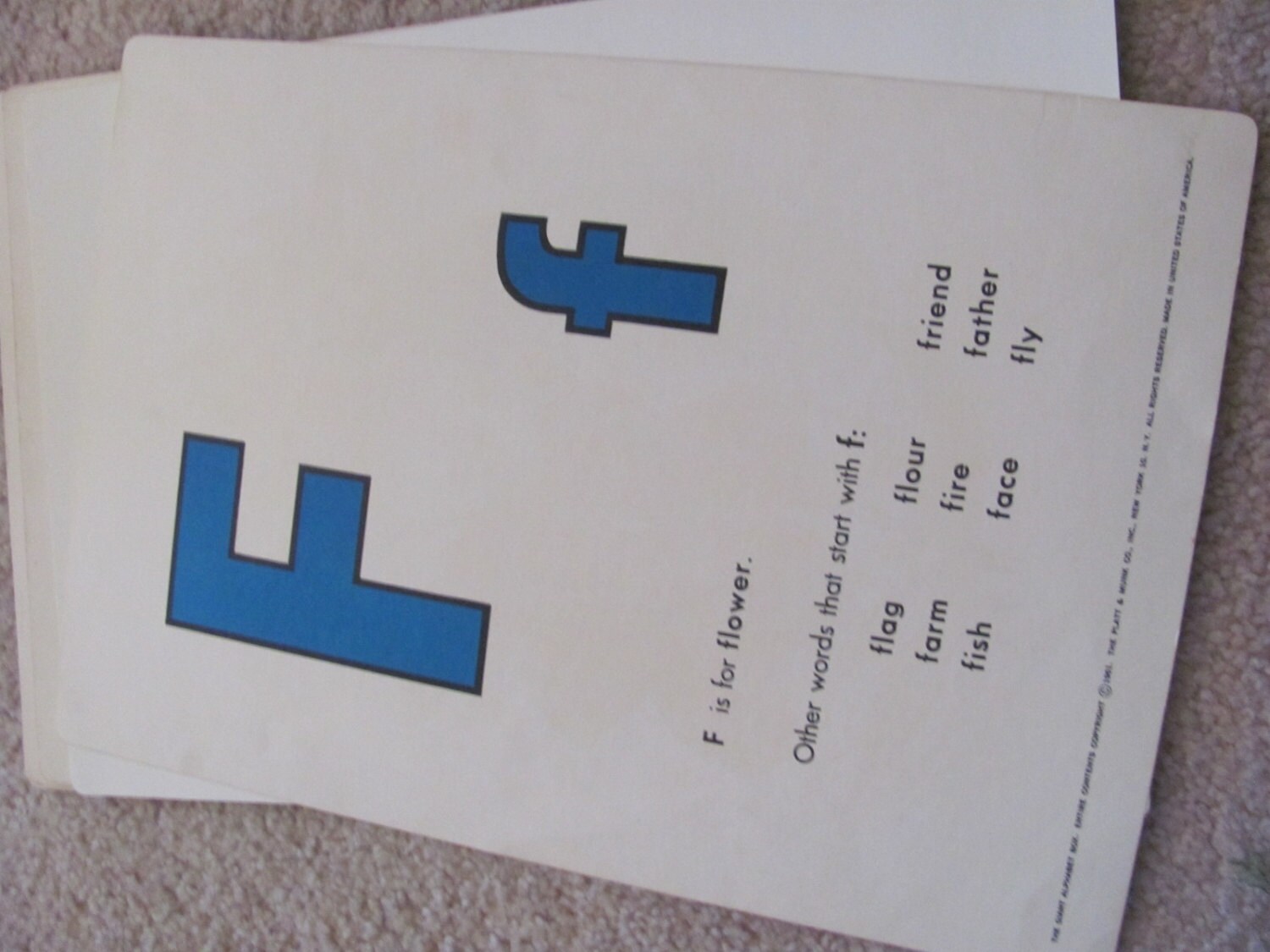 Large Illustrated School Flash Card Poster - Alphabet Letter - Flower F ...