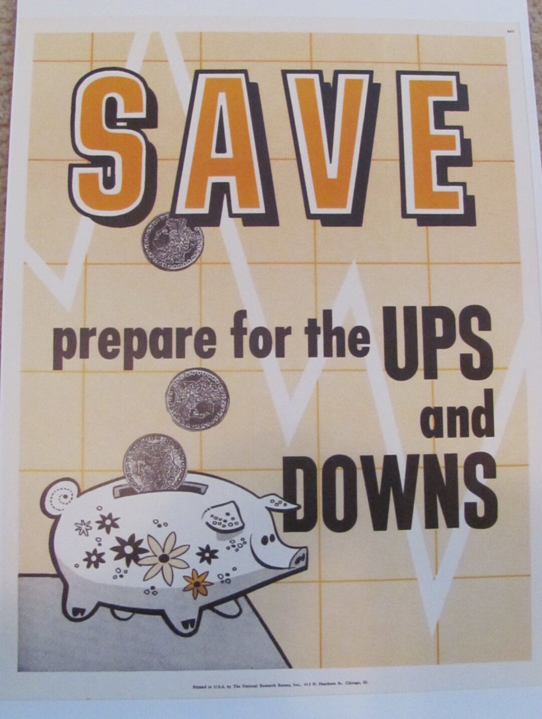 Poster Save Money - Retro Vintage Safety Inspirational Poster -- Circa ...