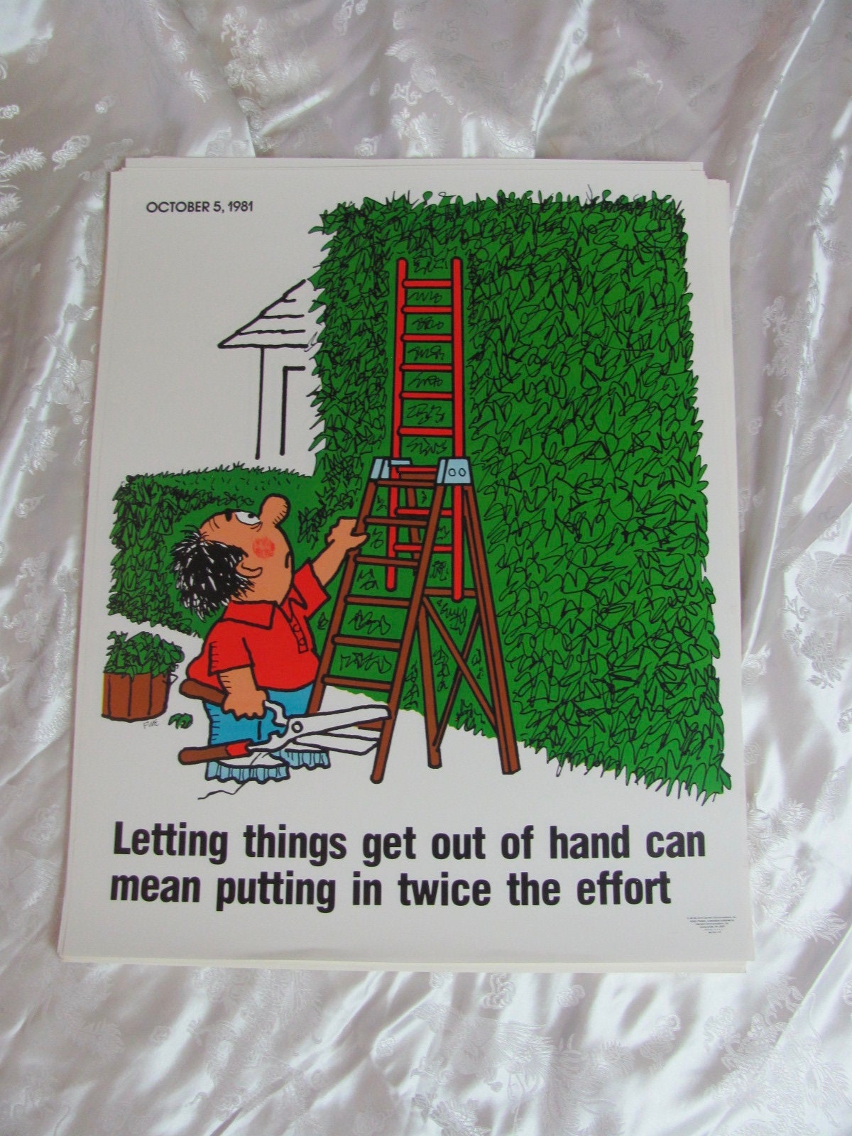 1980's Vintage Safety Workplace Inspirational Cartoon Poster 17" X 22 ...