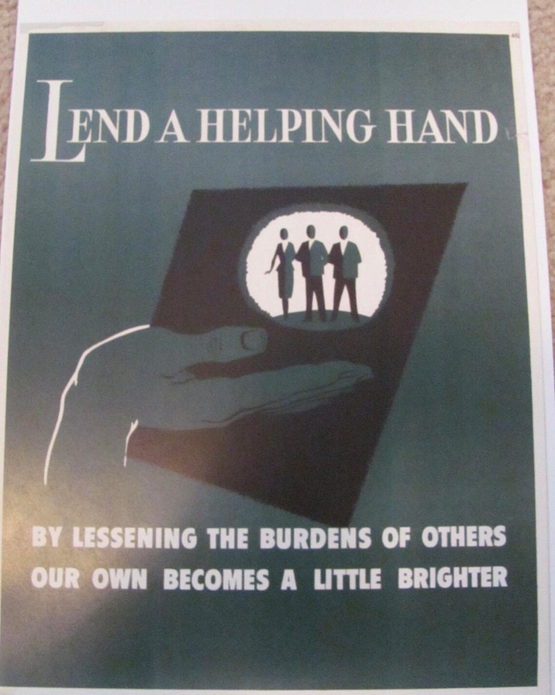 Poster Lend a Helping Hand - Retro Vintage Safety Inspirational Poster ...