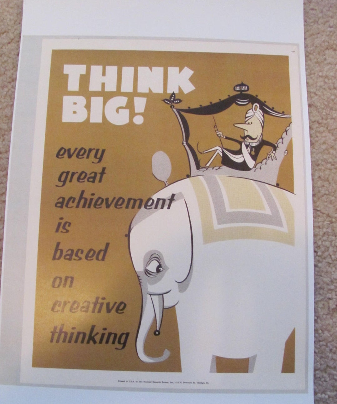 Poster Think Big - Retro Vintage Safety Inspirational Poster -- Circa ...