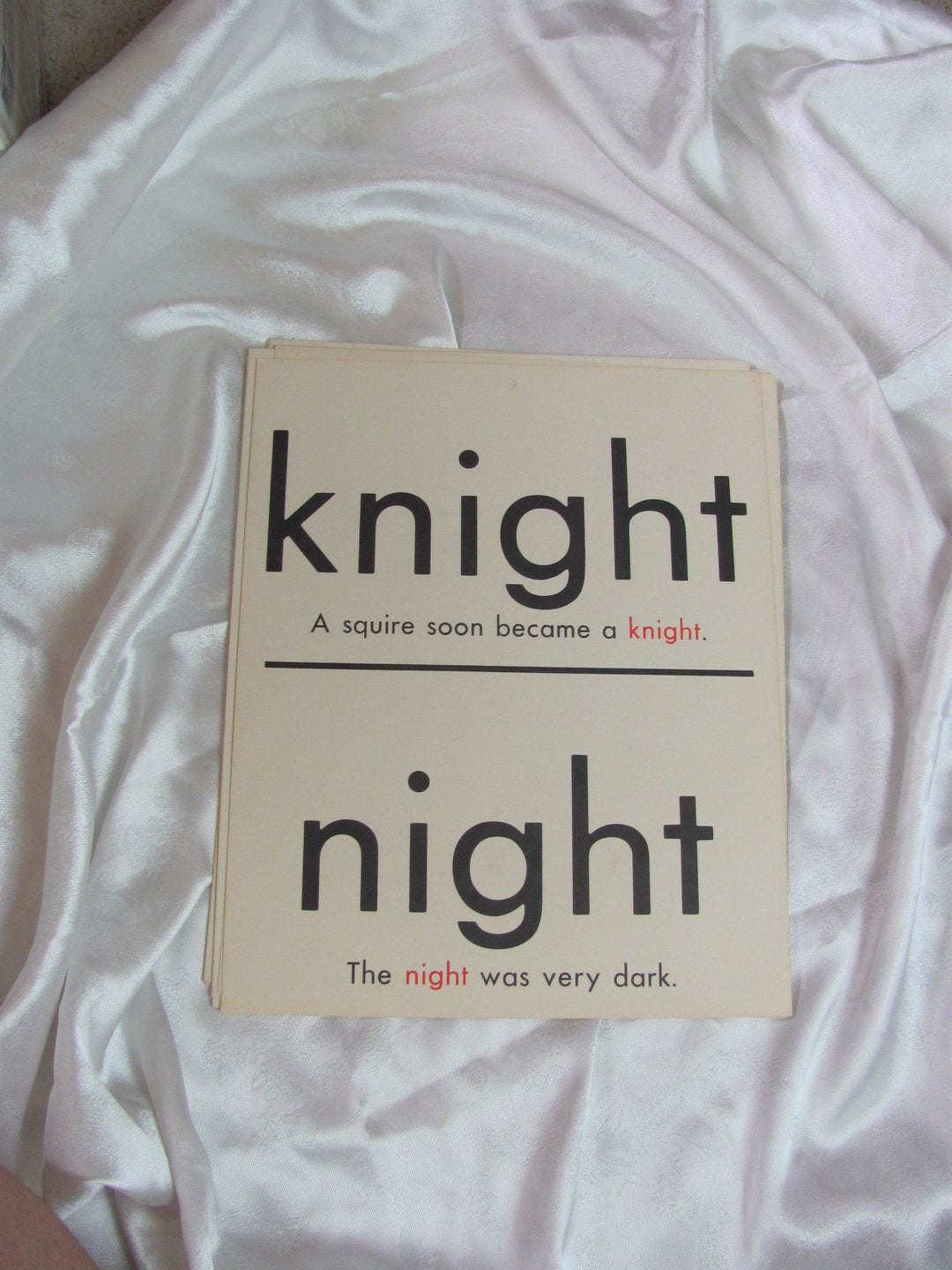 Vintage Homonym Words School Classroom Educational Flash Card 2 Sided ...