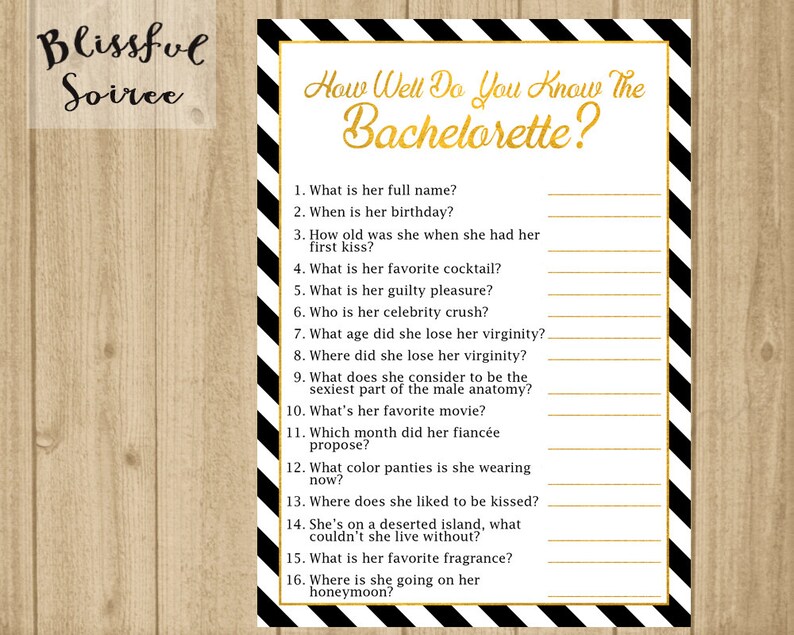 Bachelorette Quiz How Well Do You Know the Bachelorette | Etsy