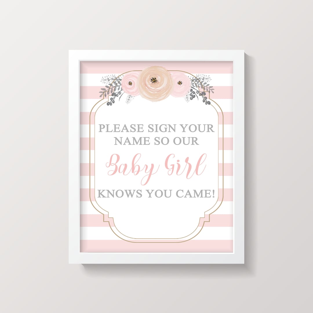 Guest Book Sign Please Sign Your Name Baby Shower Sign - Etsy