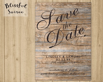 Rustic Save the Date - Etsy