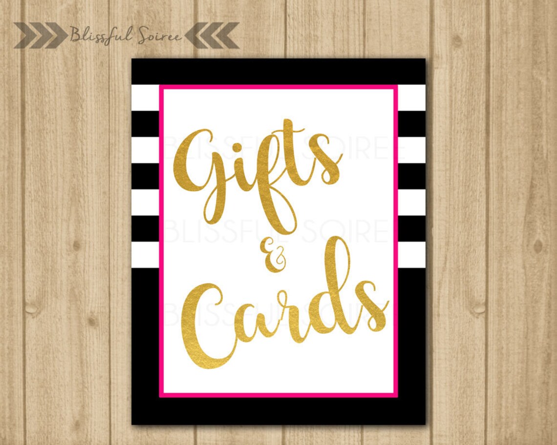 Gifts Sign Printable Sign Gifts and Cards Sign Baby | Etsy