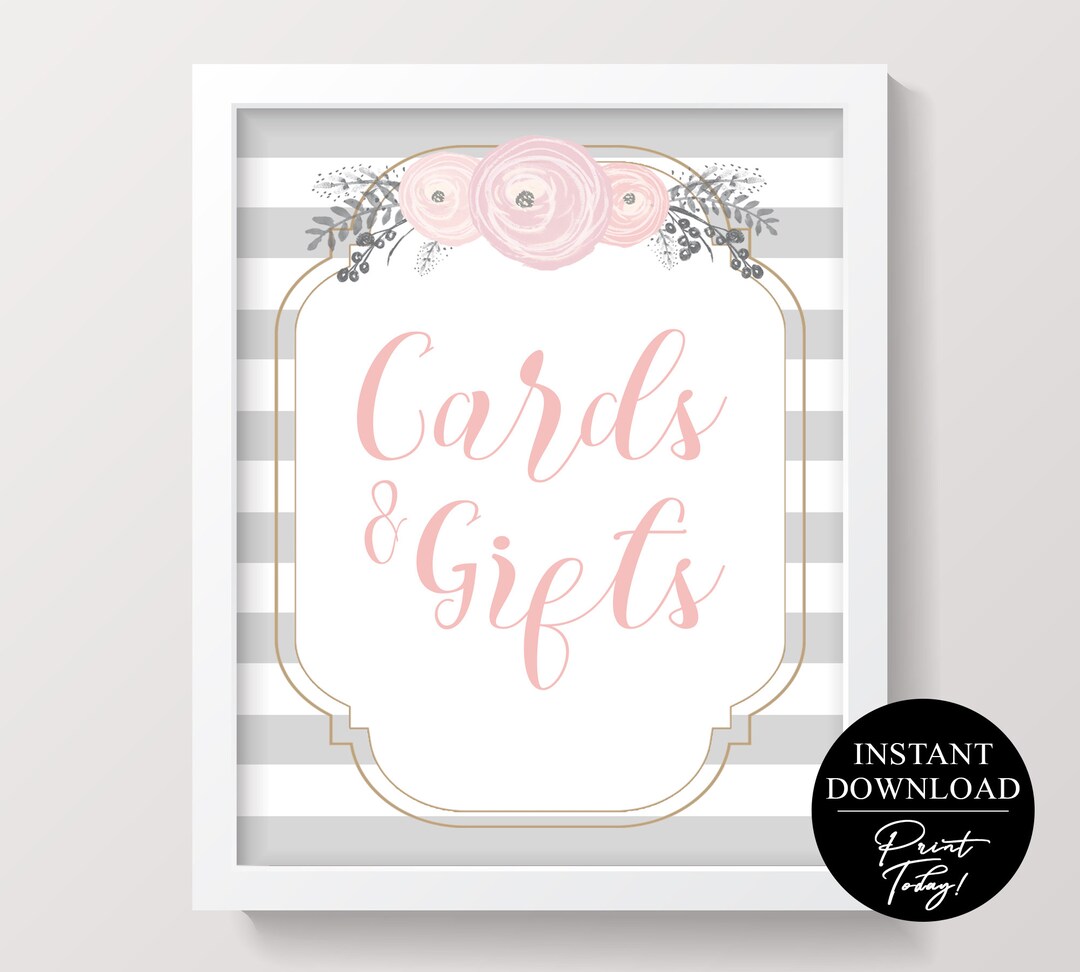 Card & Gifts Sign Gift Table Sign Baby Shower Sign - Etsy