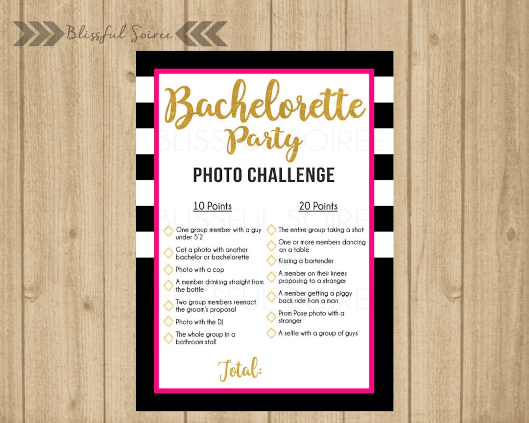 Bachelorette Party Game | Photo Challenge Scavenger Hunt | Bachelorette ...