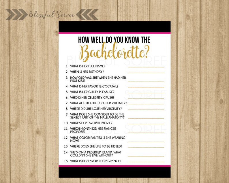 Bachelorette Quiz How Well Do You Know the Bachelorette - Etsy