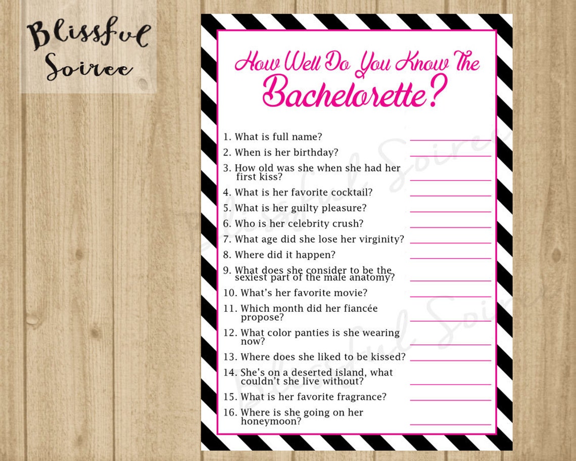 Bachelorette Quiz How Well Do You Know the Bachelorette | Etsy