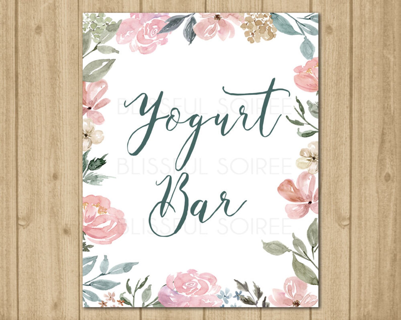 Yogurt Bar Sign Yogurt Printable Brunch Buffet Sign - Etsy