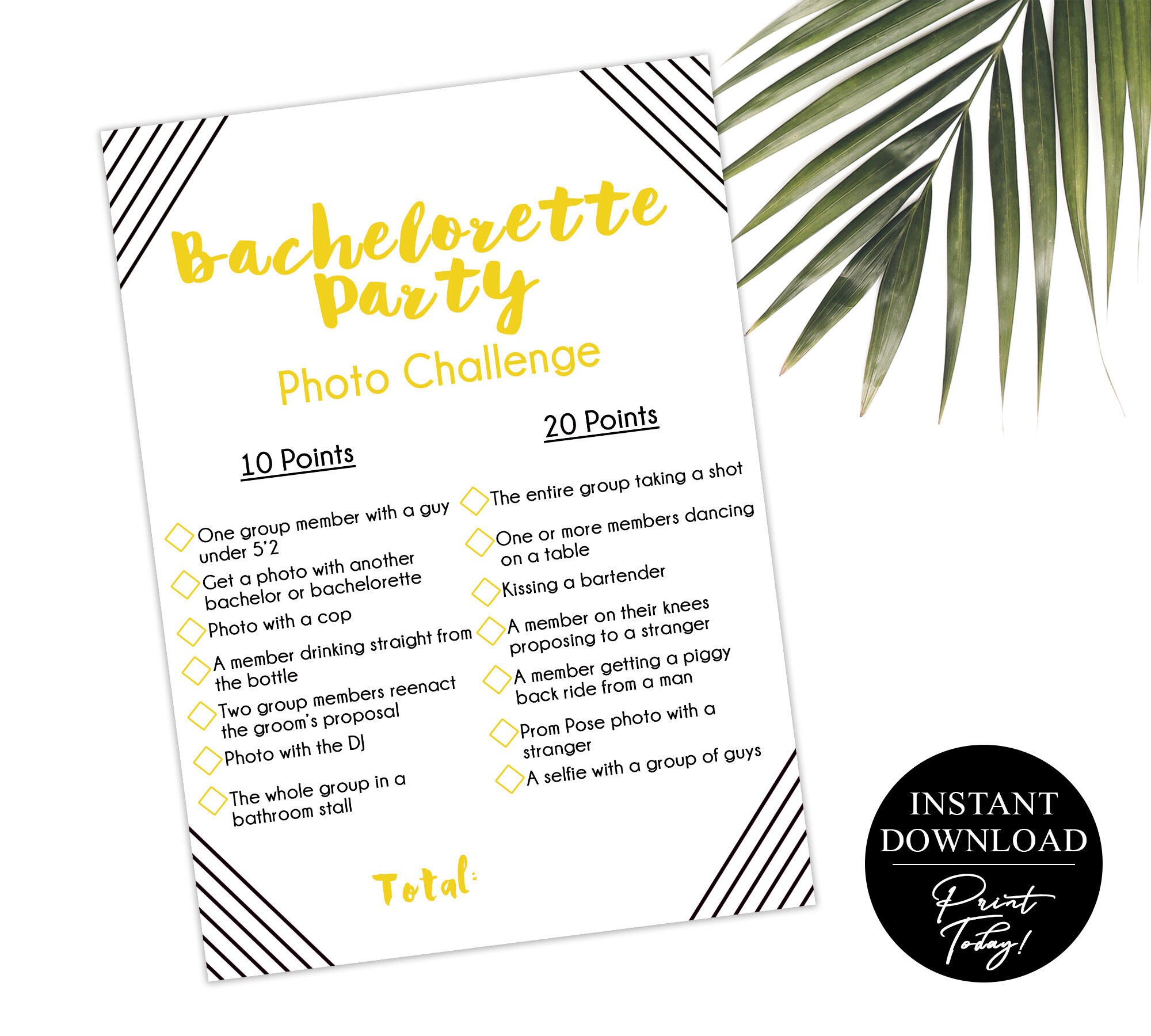 Modern Bachelorette Photo Challenge INSTANT DOWNLOAD | Etsy