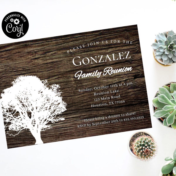 Rustic Family Reunion Invitation - Etsy