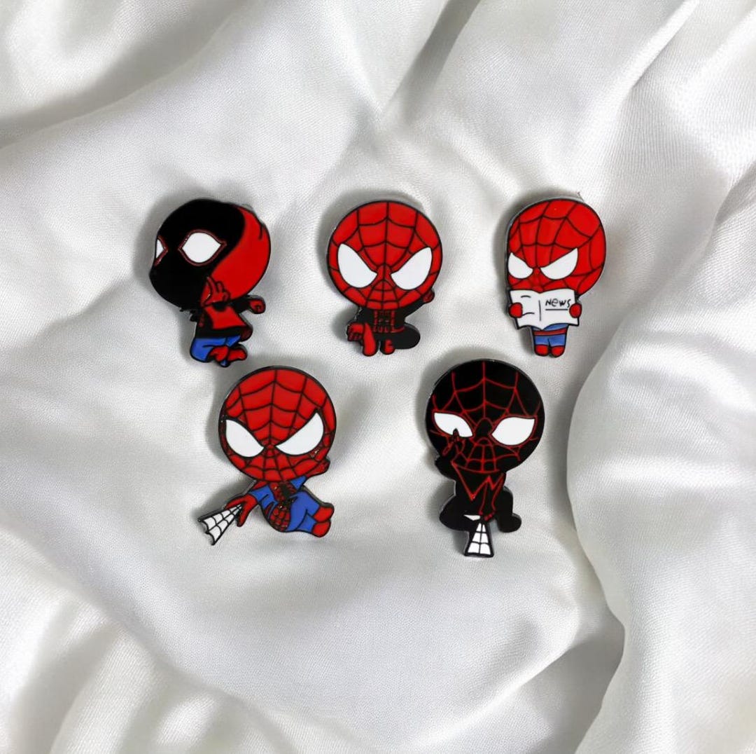 Spider-man Enamel Pin Set – 5 Marvel Superhero Lapel Pins | Handmade ...