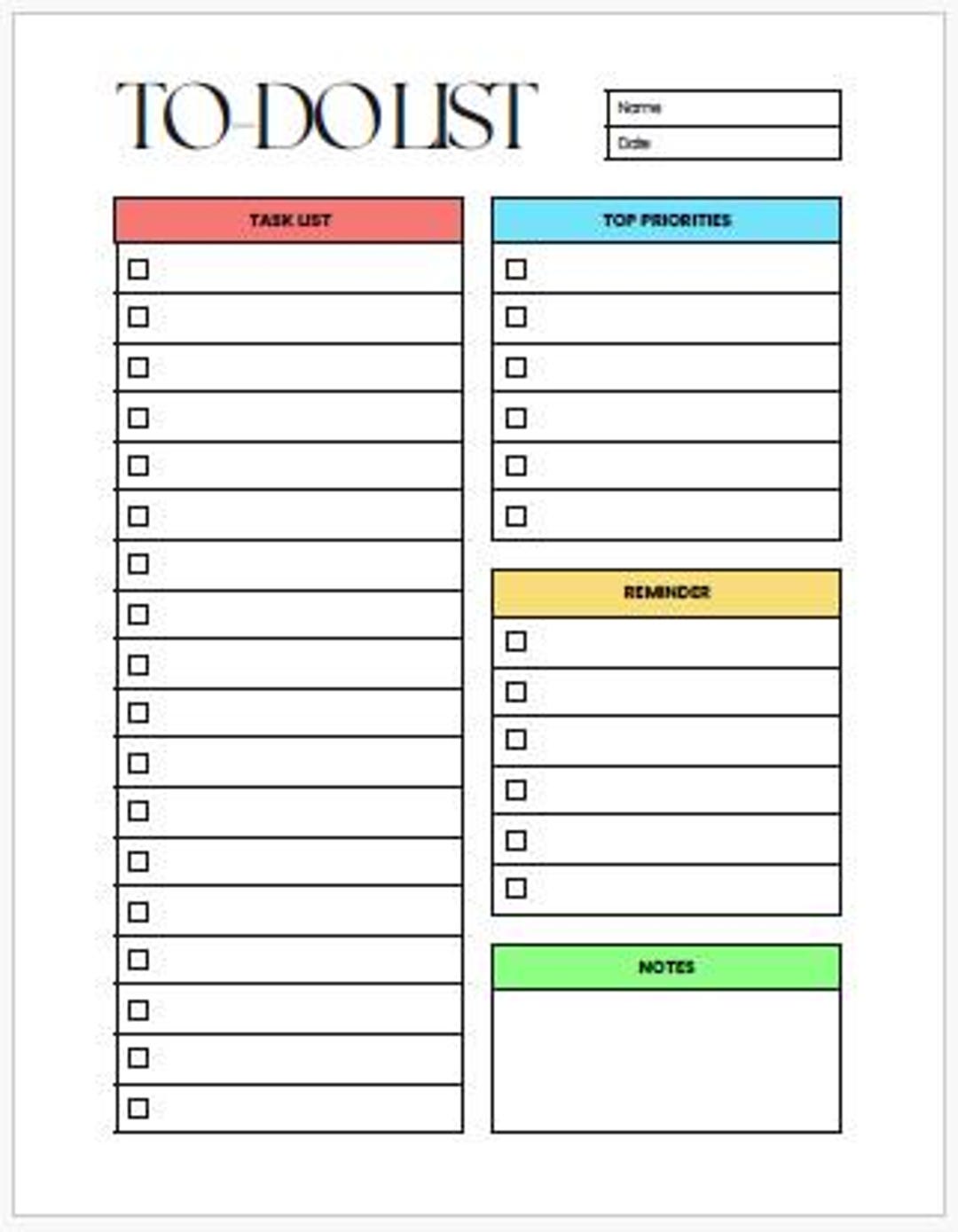 To‑do List Printable | Simple Daily Task Organizer A4 & US Letter ...