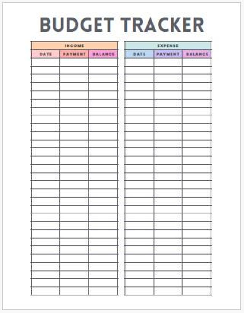 Monthly Budget Tracker Printable – Simple Household Budget Template ...