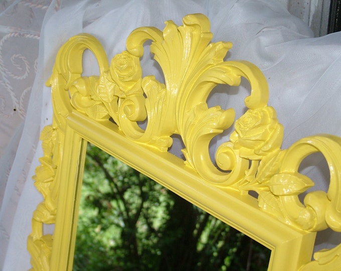 Ornate Mirror Shown in Yellow or Choose Your Color or Choose Mirror or ...