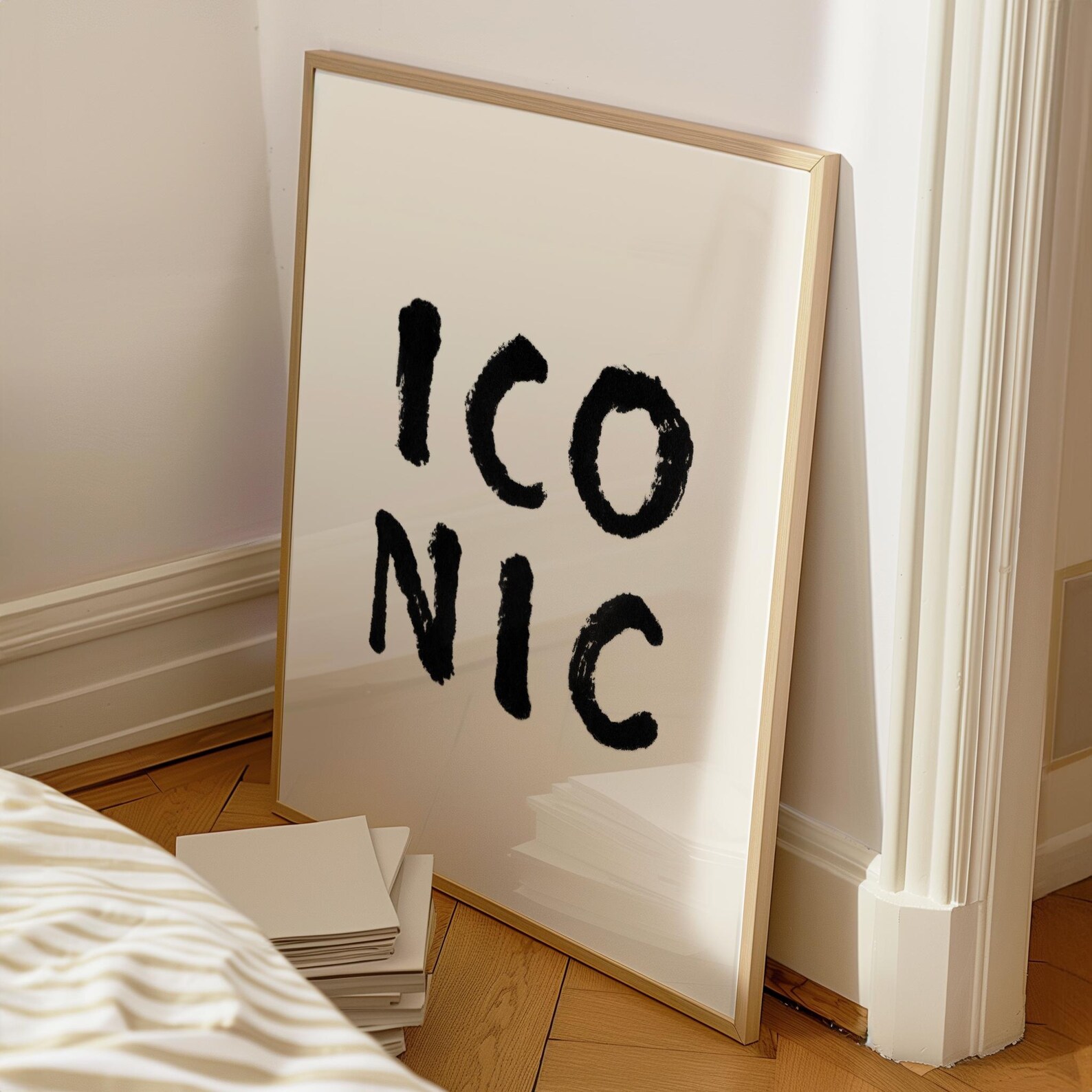 Iconic - Printable Poster / Black and White Word Print / Inspirational ...