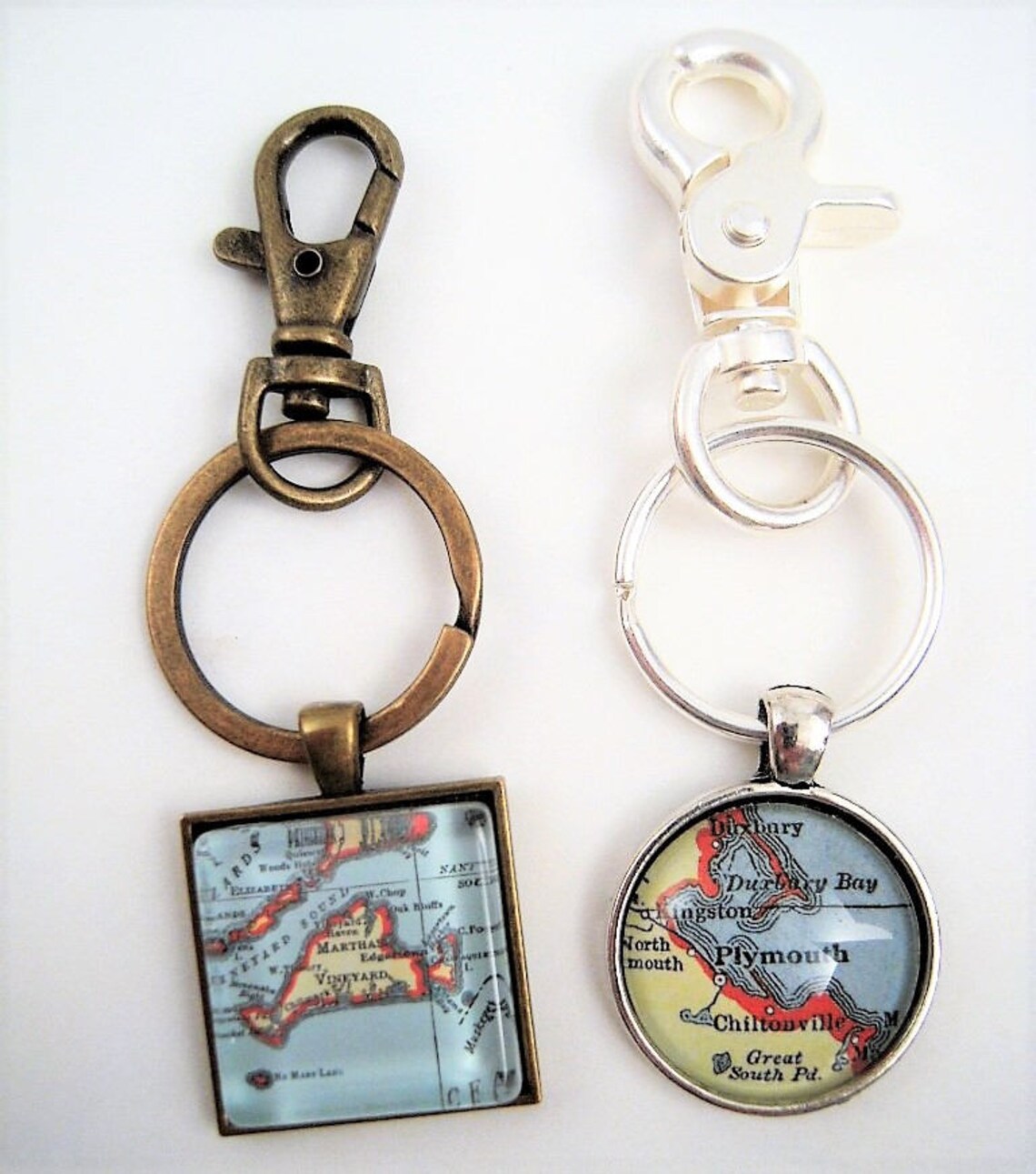 Custom Map Key Chains Marthas Vineyard You Pick Location Map | Etsy