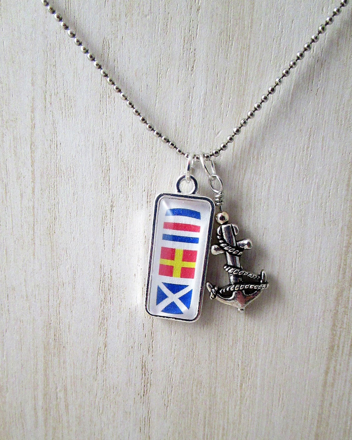 Custom Signal Flags Pendant Necklace Silver 1 x - Etsy.de