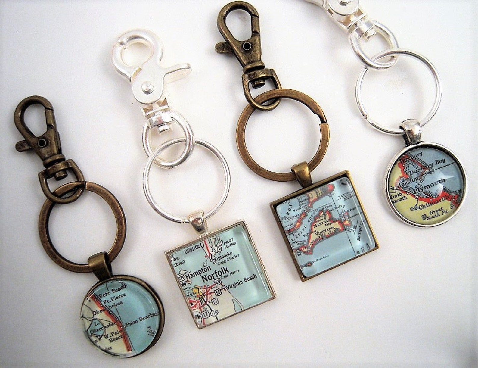 Custom Map Key Chains Marthas Vineyard You Pick Location Map | Etsy