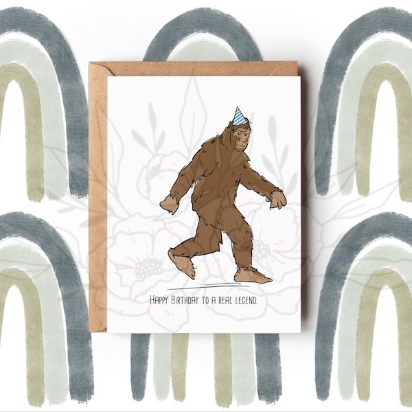 Bigfoot Greeting Card - Etsy
