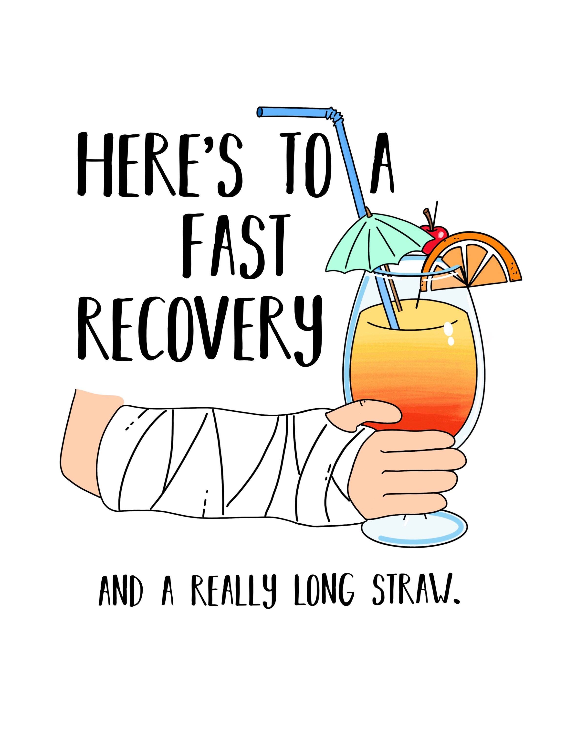 Fast Recovery Card Get Well Soon Funny Card Greeting Card | Etsy