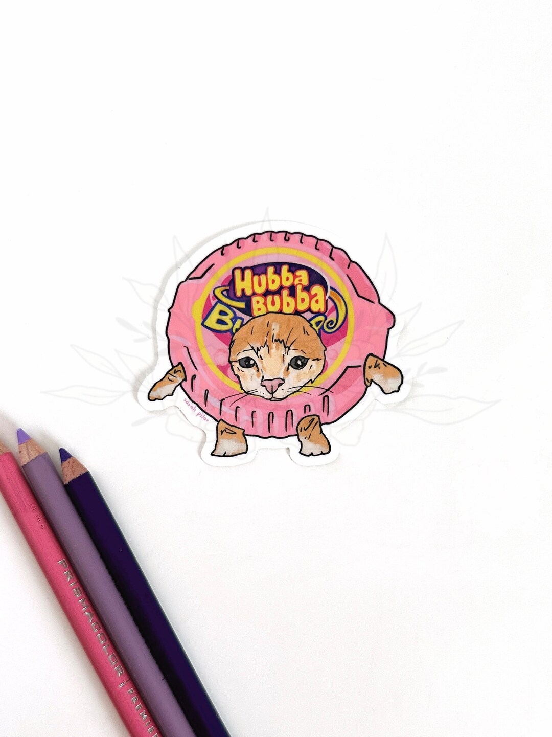 Funny Sad Cat Meme Sticker: Hubba Bubba Vinyl Decal - Etsy
