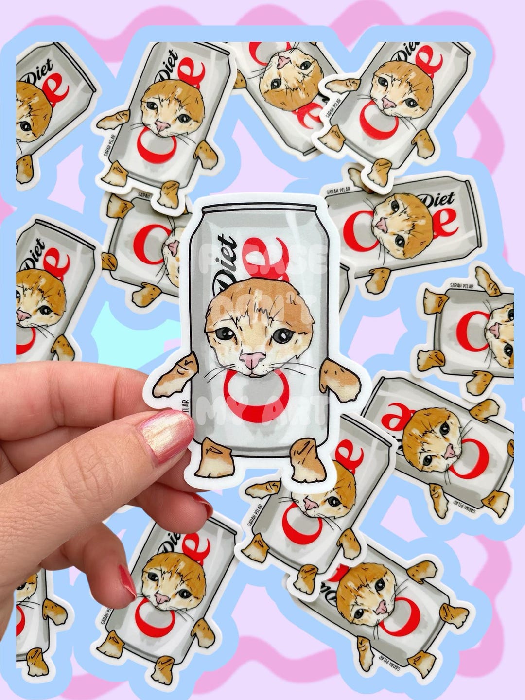 Diet Coke Cat Meme Sticker - Weatherproof Vinyl, Coca-cola Sticker ...