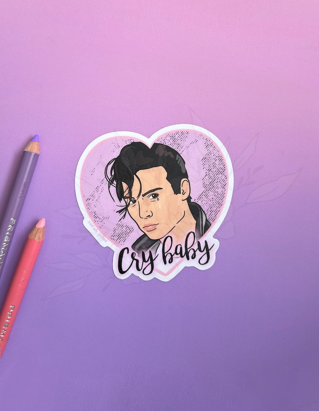 Cry-baby Sticker, Crybaby Sticker, Vinyl Sticker, Heart Sticker, Retro ...