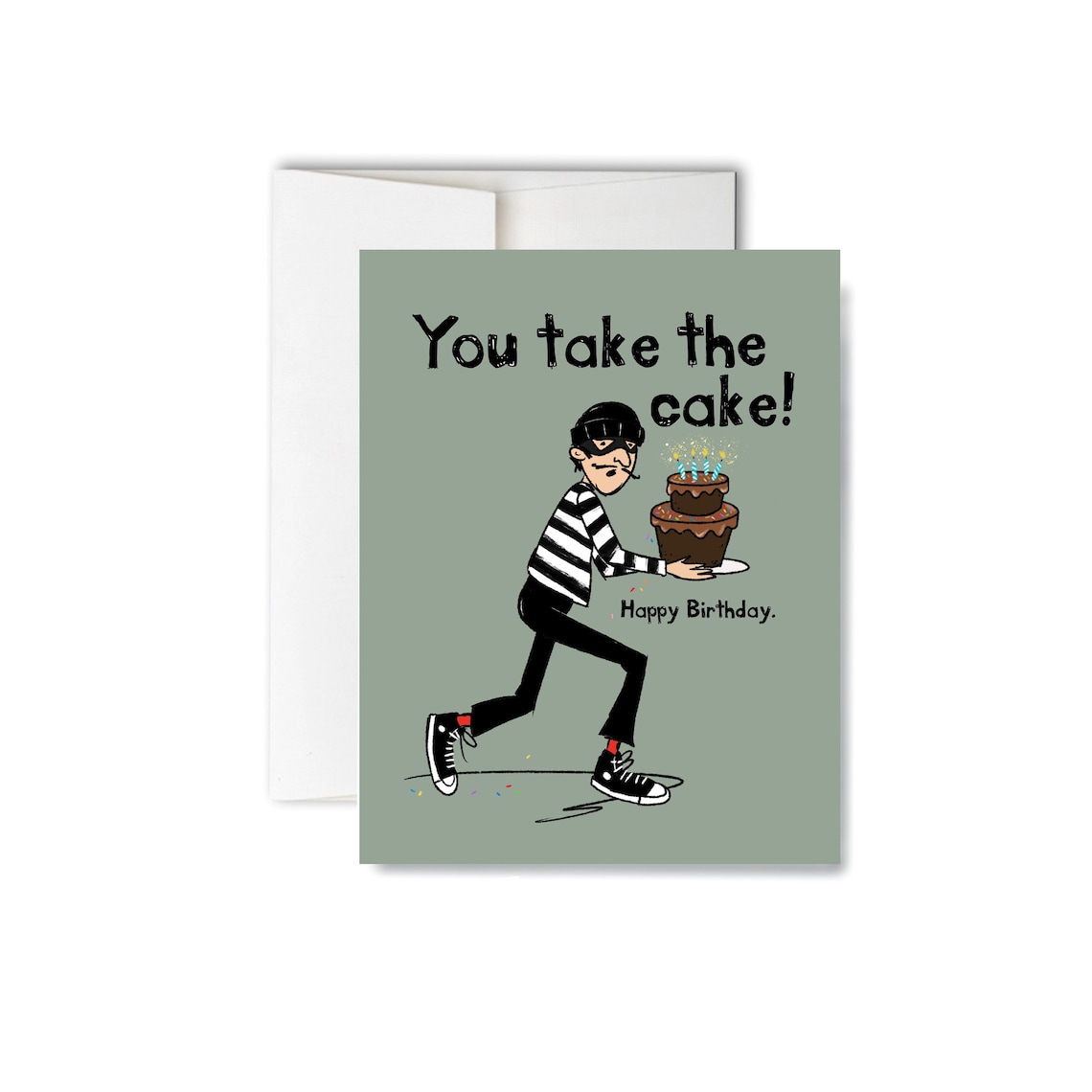 Cake Thief Card Funny Birthday Card Happy Birthday Greeting | Etsy