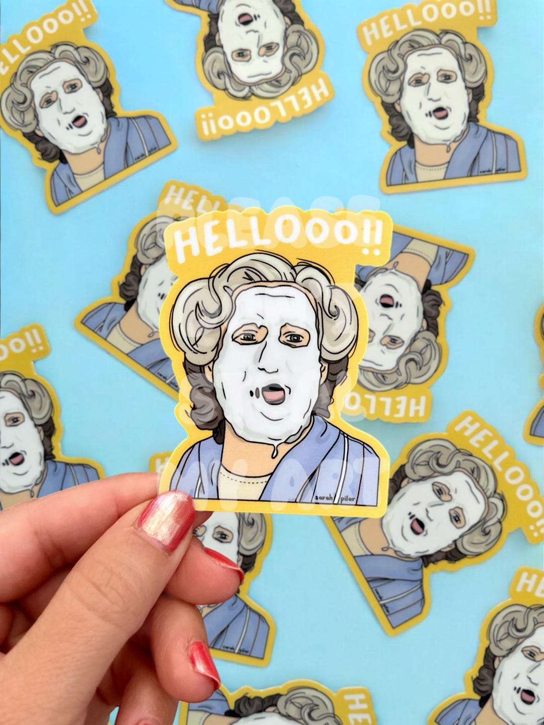 Hello Mrs. Doubtfire Inspired Vinyl Sticker, 90s Nostalgia Sticker, Pop ...