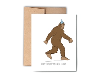 Bigfoot Birthday Card - Etsy