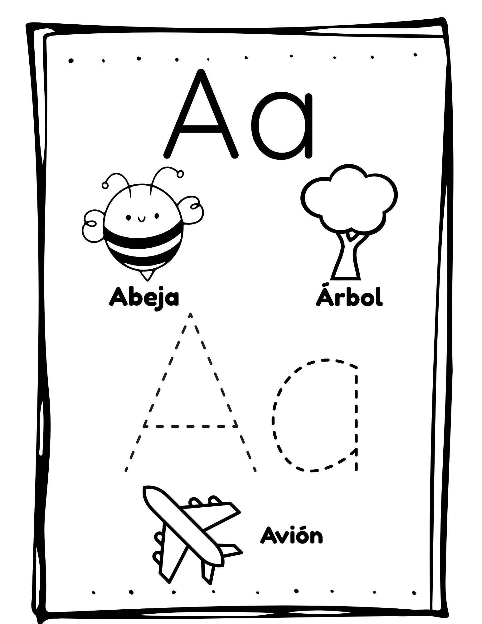 ABC in Spanish. Abecedario En Español. Traza Y Colorea. - Etsy