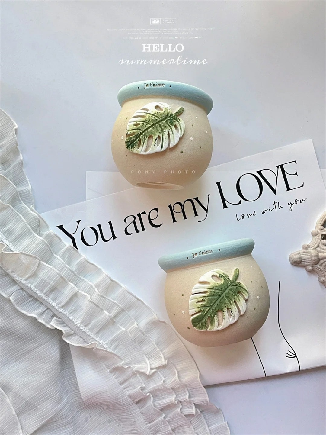 Monstera Ceramic Flower Pot,recorder of Romantic Life, Handmade ...