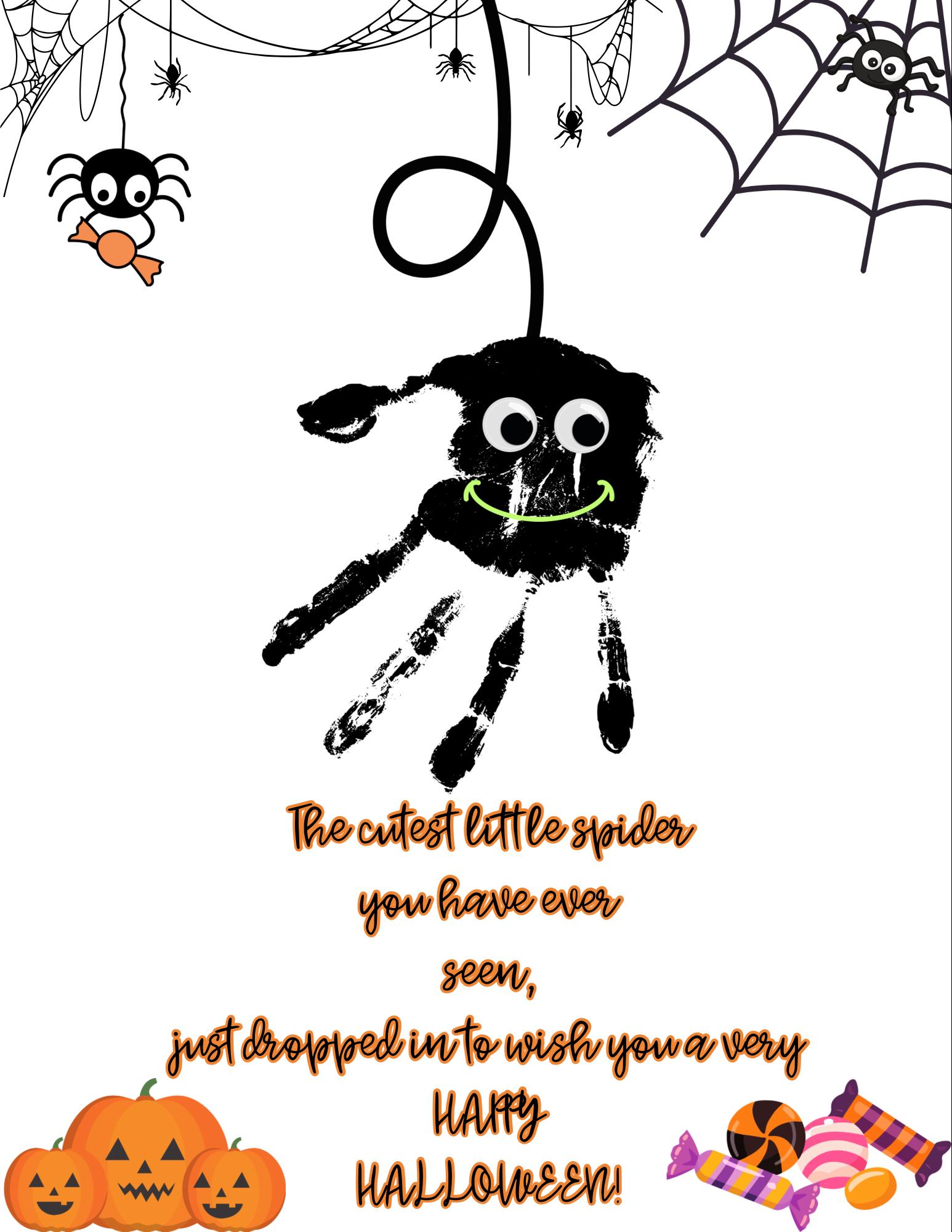 Halloween Handprint Craft Spider Printable – Kids’ Handprint Art ...