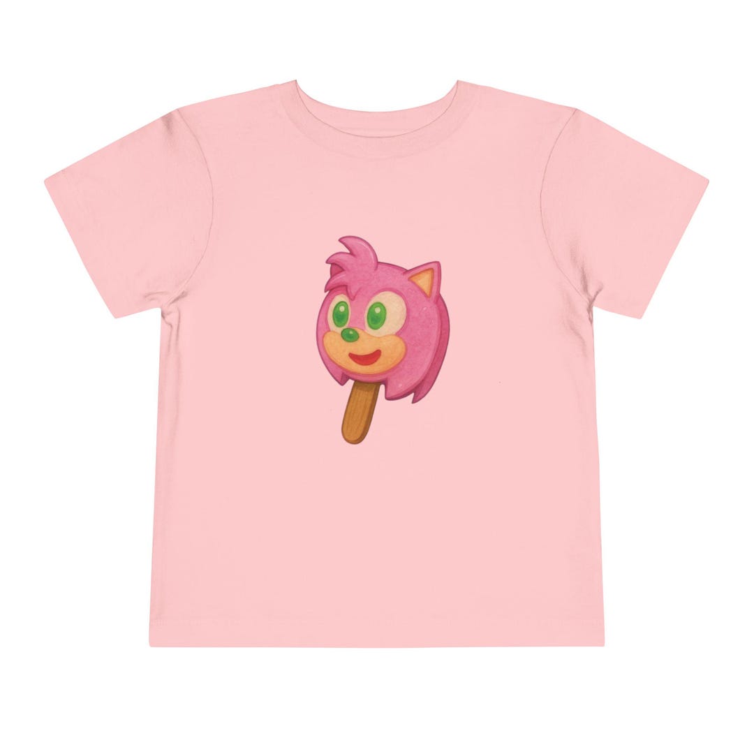 Custom Amy Rose Popsicle Toddler Tee With Cute Pink Character, Kids ...