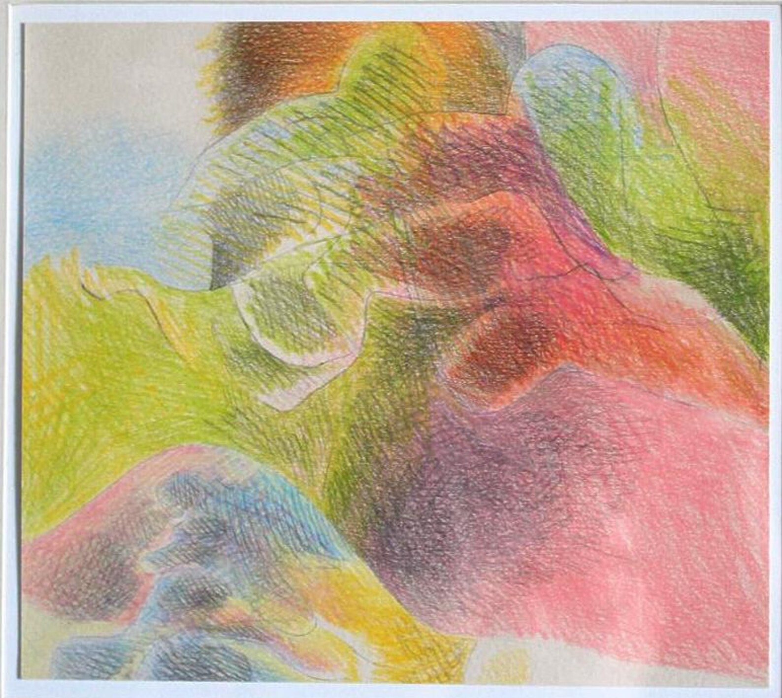 Original Pencil Abstract Cubist Drawing by Noreen Larinde One of One ...